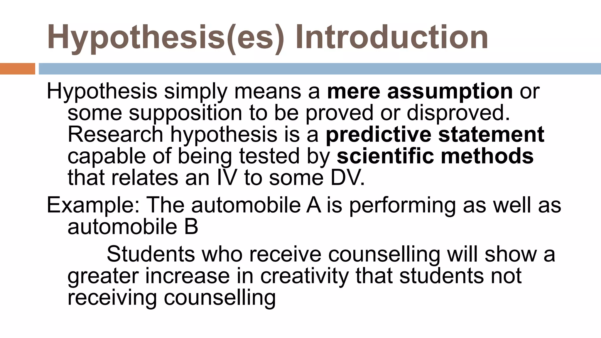 Hypothesis – Meaning, Definition, Importance, Characteristics and Types ...