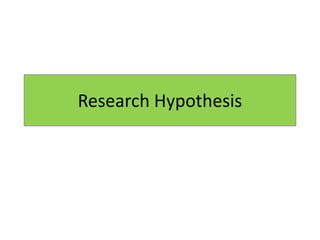 Hypothesis | PPTX