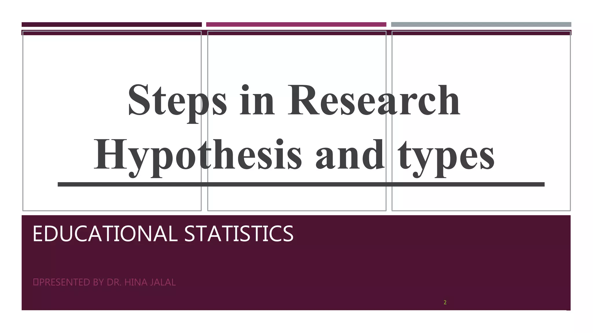Basics of Educational Statistics (Hypothesis and types) | PPTX