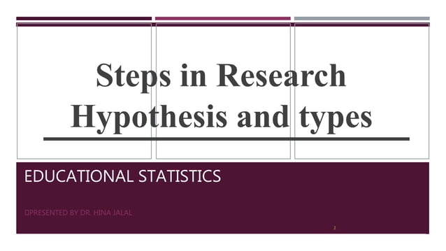 Basics of Educational Statistics (Hypothesis and types) | PPTX