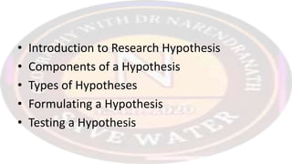 How to write Research HYPOTHESIS your Thesis | PPT