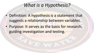 How to write Research HYPOTHESIS your Thesis | PPT