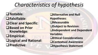 How to write Research HYPOTHESIS your Thesis | PPT