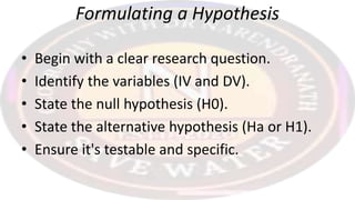 How to write Research HYPOTHESIS your Thesis | PPT