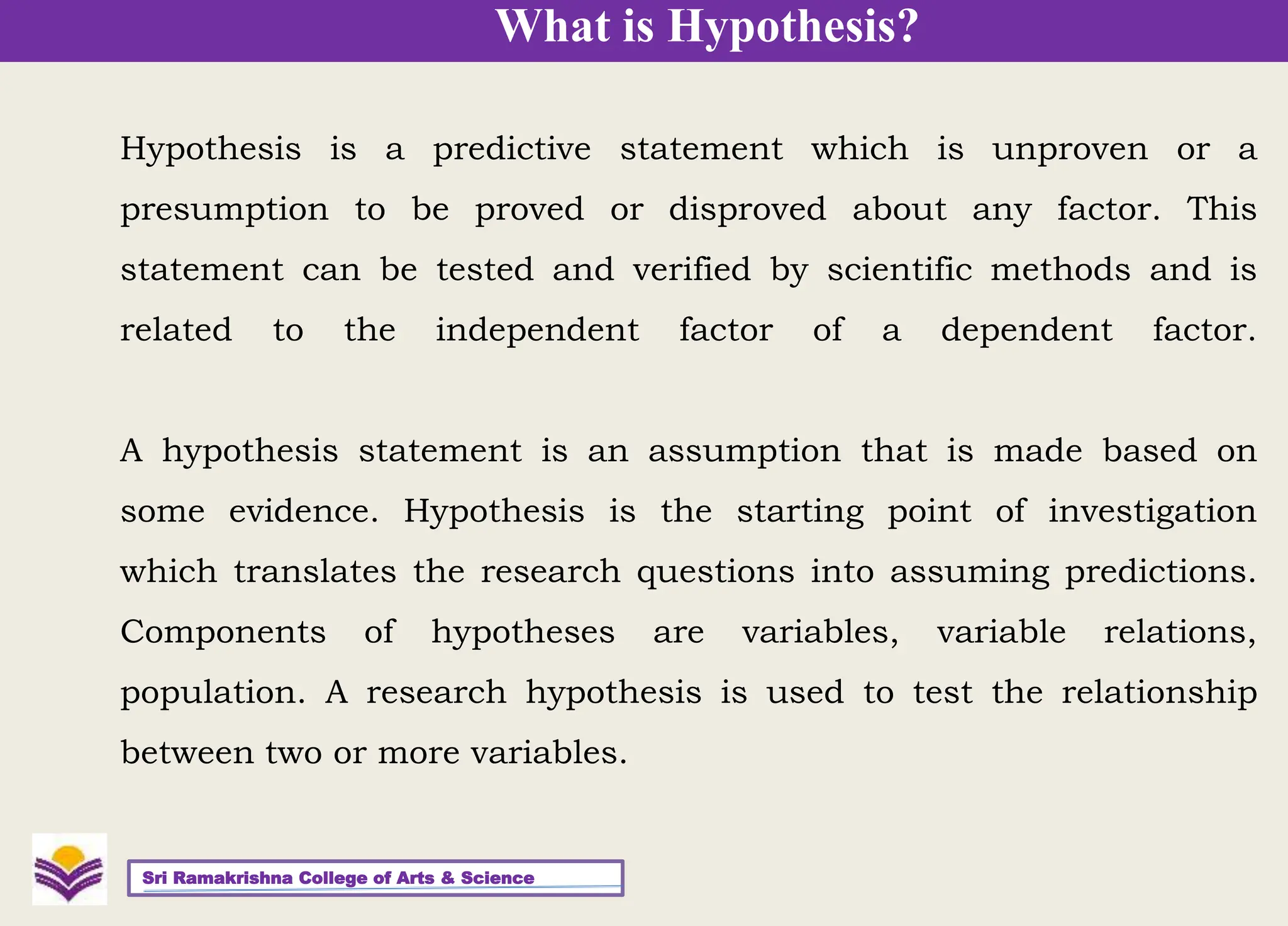 Hypothesis - Meaning, Types, Sources and Functions | PPTX