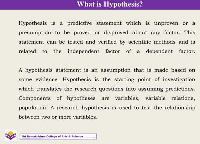 Hypothesis - Meaning, Types, Sources and Functions | PPTX | Science
