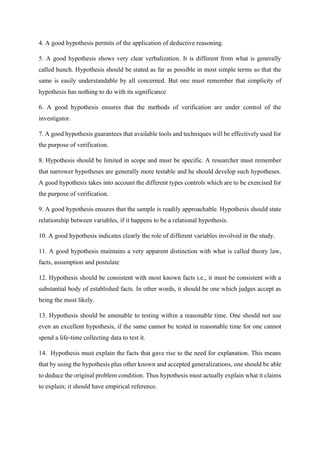 fundamentals of research:HYPOTHESIS types | PDF