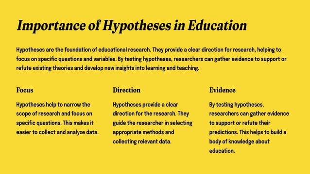 HYPOTHESIS.pptx techniques method approaches of pedagogy | PPTX