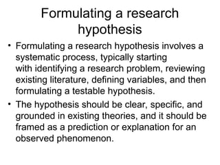 definition types and importance of research hypothesis.ppt