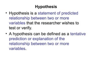 definition types and importance of research hypothesis.ppt