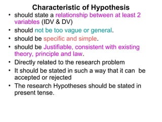 definition types and importance of research hypothesis.ppt