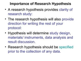 definition types and importance of research hypothesis.ppt