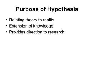 definition types and importance of research hypothesis.ppt