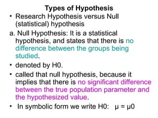 definition types and importance of research hypothesis.ppt