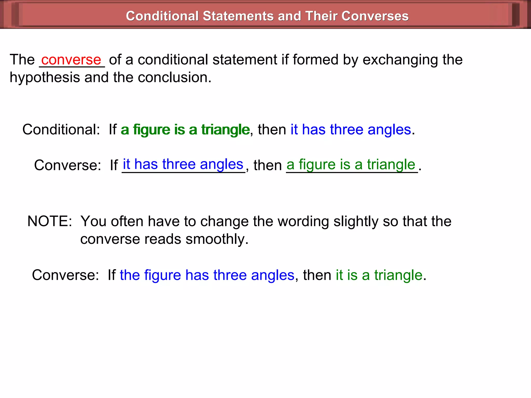 Hypothesis Conclusion (Geometry 1_4) | PPT