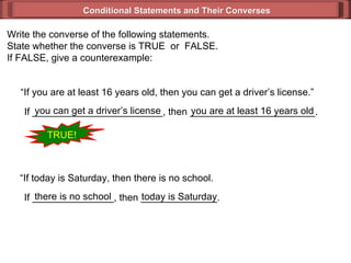 Hypothesis Conclusion (Geometry 1_4) | PPT