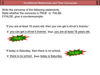 Hypothesis Conclusion (Geometry 1_4) | PPT
