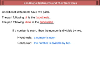 Hypothesis Conclusion (Geometry 1_4) | PPT