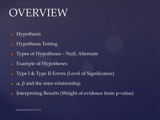 Hypothesis testing | PPTX