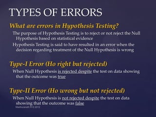 Hypothesis testing | PPTX