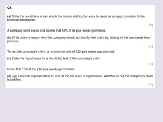 Edexcel Hypothesis Testing A-Level Statistics | PPT