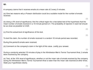 Edexcel Hypothesis Testing A-Level Statistics | PPT