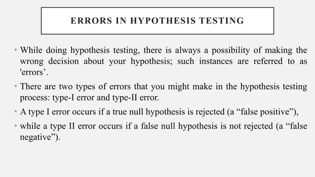 Hypothesis and errors.pptx type i and type ii errors | PPTX | Genetics ...