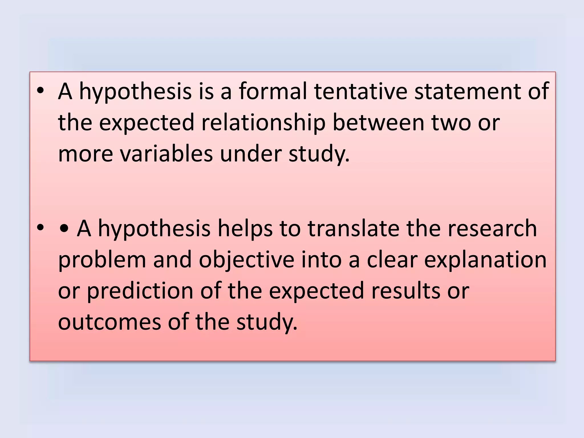 Hypothesis and its types | PPTX
