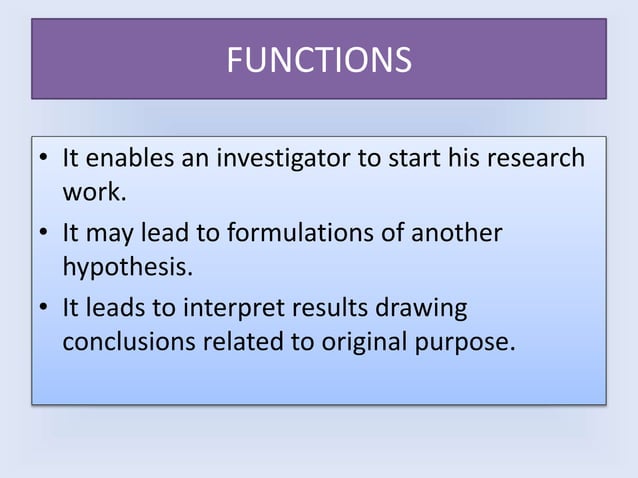 Hypothesis and its types | PPTX | Chemistry | Science