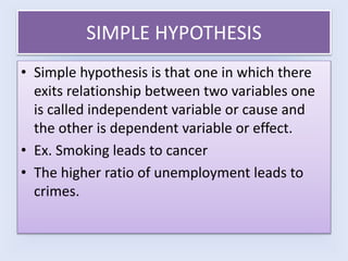 Hypothesis and its types | PPT