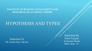 Hypothesis and types | PPTX