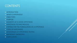 Hypothesis and types | PPTX
