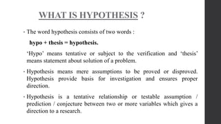 Hypothesis brm gowda........... | PPTX