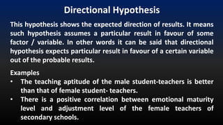 Hypothesis in educational research | PDF