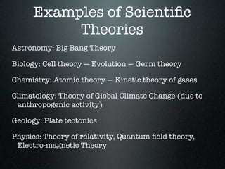 Scientific Theory Examples