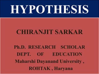 Hypothesis power point presentation | PPT