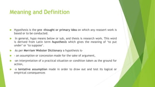 Hypothesis PPT BBA UNIT 5.pdf