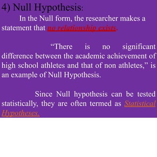 Hypothesis PPT FOR RESEARCH | PPTX