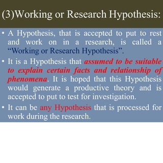 Hypothesis PPT FOR RESEARCH | PPTX