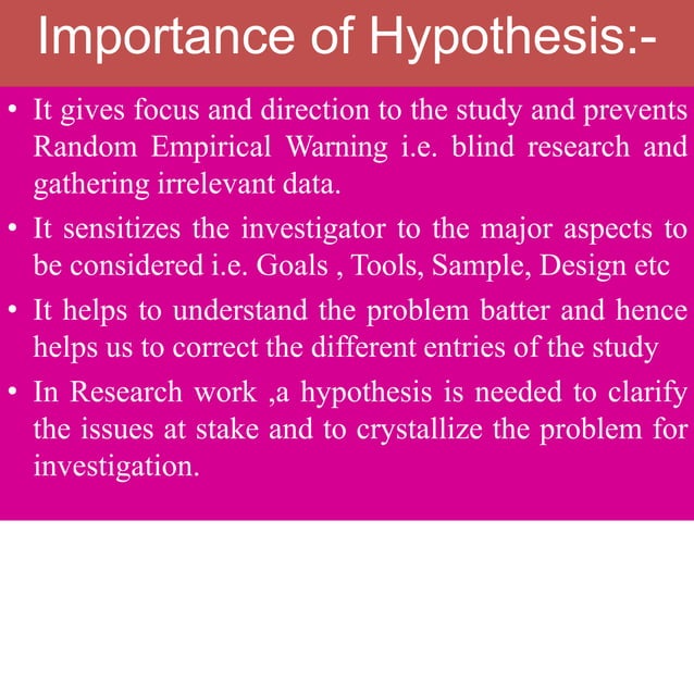 Hypothesis PPT FOR RESEARCH | PPTX | Biological Sciences | Science