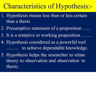 Hypothesis PPT FOR RESEARCH | PPTX