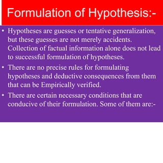 Hypothesis PPT FOR RESEARCH | PPTX