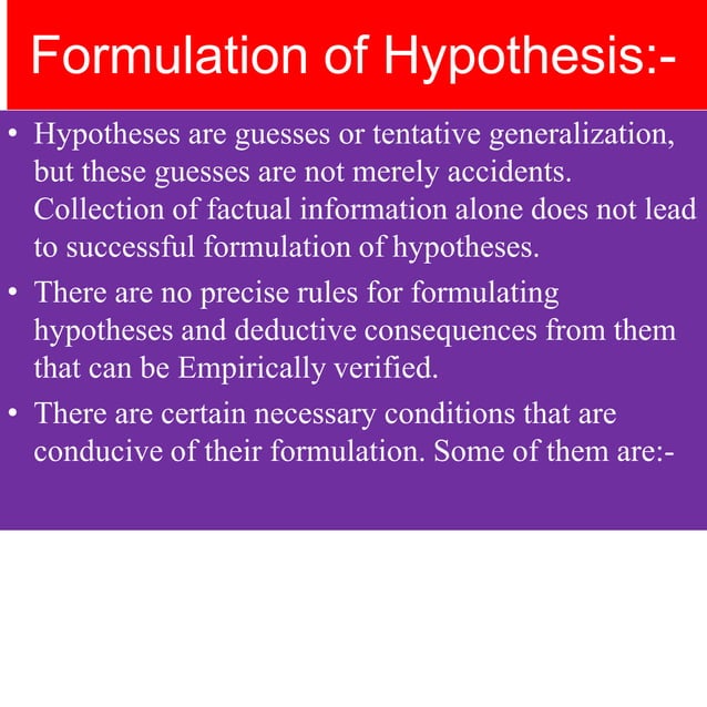 Hypothesis PPT FOR RESEARCH | PPTX | Biological Sciences | Science