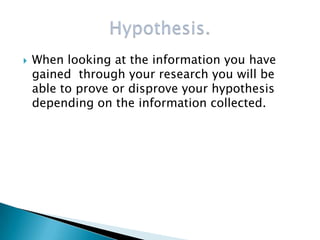 Hypothesis presentation. | PPT
