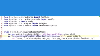 Hypothesis randomised testing for django | PPT