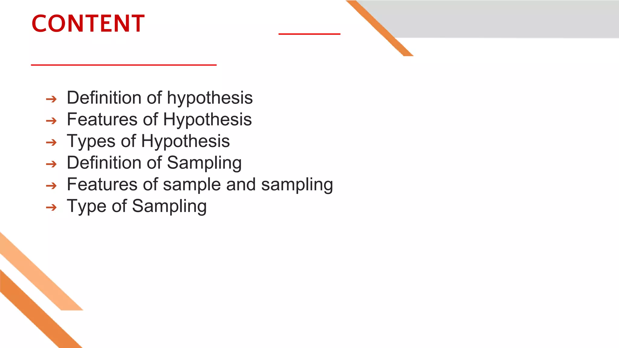 Hypothesis & sampling | PPTX