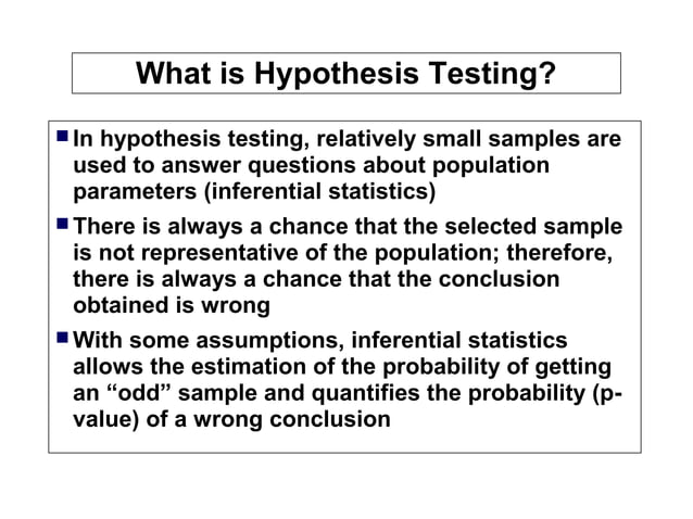 Hypothesis Testing in Six Sigma | PPT