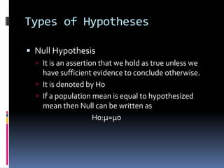 Hypothesis testing | PPTX