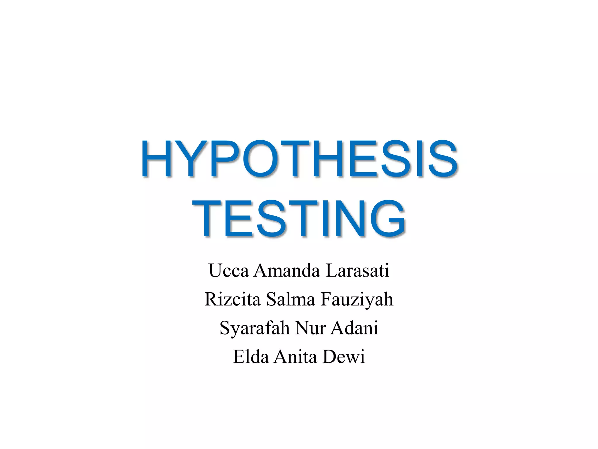 Hypothesis testing | PPT