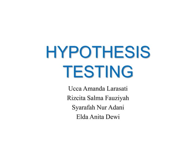 Hypothesis testing | PPT